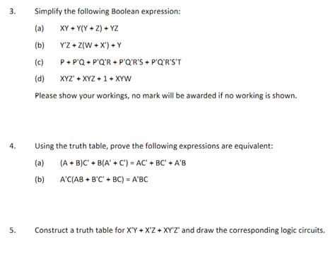 Solved Simplify The Following Boolean Expression A