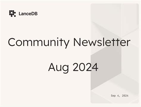 Lancedbs August 2021 Update Lancedb Posted On The Topic Linkedin