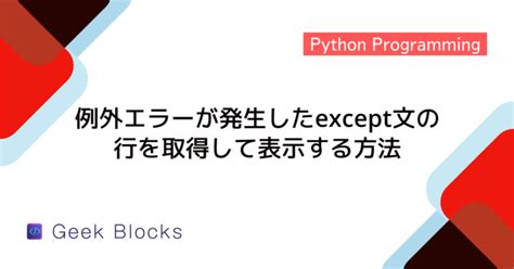 [python] raiseとは？意図的に例外処理を発生させる使い方を解説 geekblocks