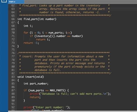 solved modify the inventory c program below by making