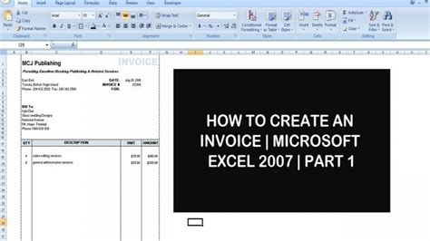 How To Create An Invoice Microsoft Excel Part Youtube With Invoice Template In Excel