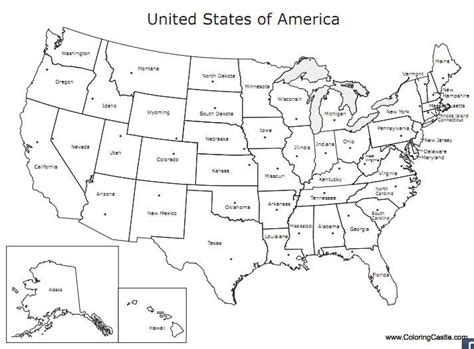 United States Map Coloring Page