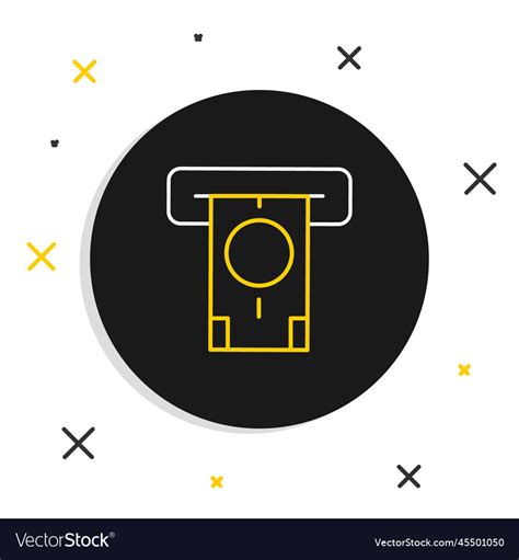 line atm automated teller machine and money icon