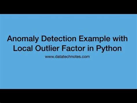 DataTechNotes Anomaly Detection Example With Local Outlier Factor In Python
