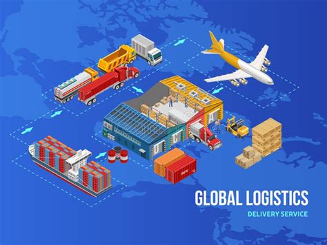 Esquema Logístico Sencillo En Un Mapa Mundial Ilustración Del Vector