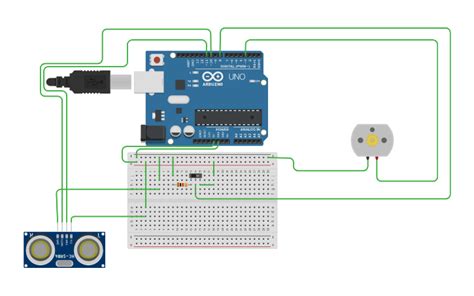 Circuit Design Dc Motor W Ultrasonic Tinkercad