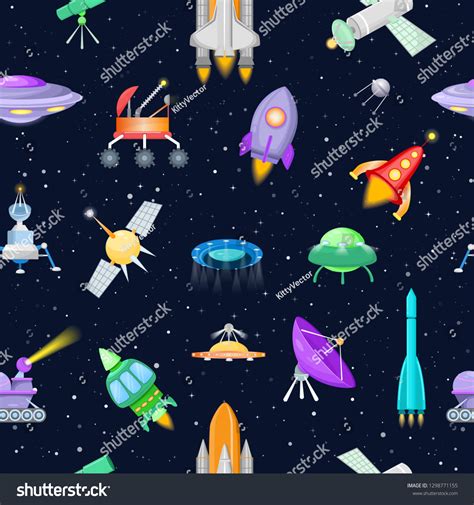Rocket Vector Spaceship Spacecraft Satellite Spacy Stock Vector Royalty Free 1298771155