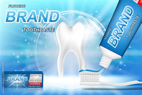 Whitening Toothpaste Ads Tooth Model And Dental Care Product Package Design For Toothpaste