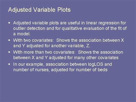 Lecture Multiple Linear Regression Adjusted Variable Plots