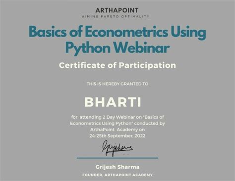 Bharti Chahal On Linkedin Opportunity Python Econometrics Thankyou