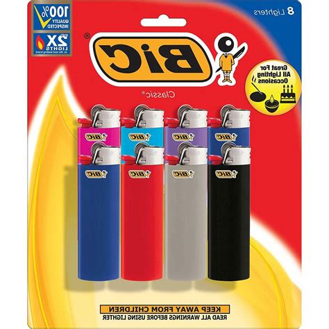 Bic Classic Lighter Assorted Colors 8 Pack