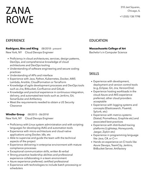 Cloud Devops Engineer Resume Samples Velvet Jobs