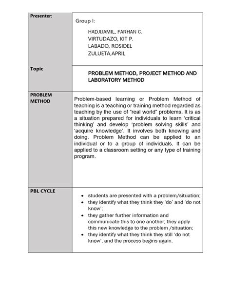 Ppl Method Document Pdf Knowledge Learning