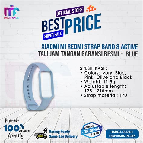 Jual Xiaomi Mi Redmi Strap Smart Band 8 Active Tali Jam Tangan Original Shopee Indonesia