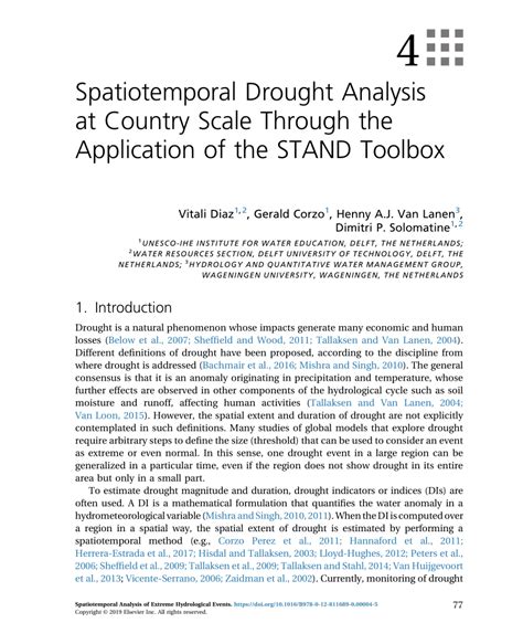 Pdf Methodological Analysis For Large Scale Spatio Temporal Drought Development
