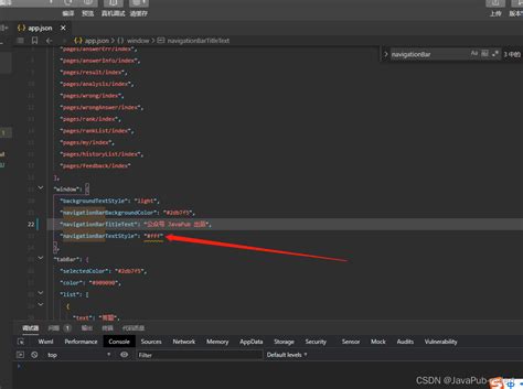 Appjson 文件内容错误 Appjson Windownavigationbartextstyle 字段需为 Black