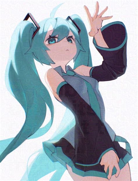 Xjsbca Hatsune Miku Vocaloid Adversarial Noise Highres 1girl