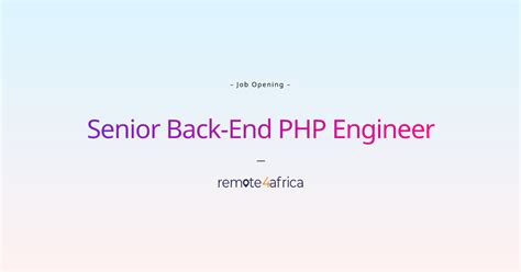 remote senior back end php engineer job at it telecommunication