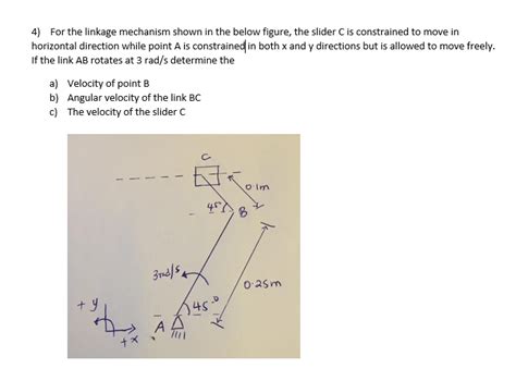 Solved For The Linkage Mechanism Shown In The Below Figure Chegg