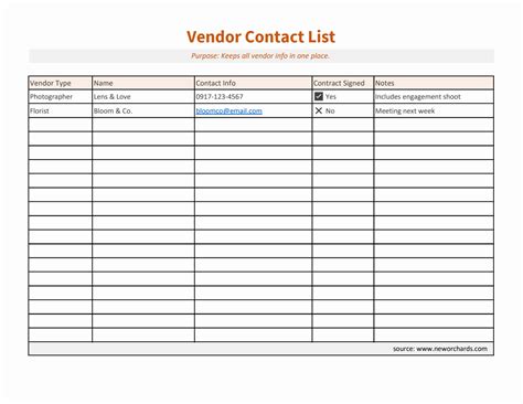 Free Contact List Templates Pdf Word Excel