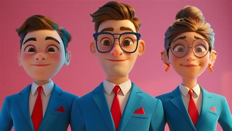 Three Cartoon Characters With Glasses And A Tie That Says Quot Hes Wearing Glasses Quot