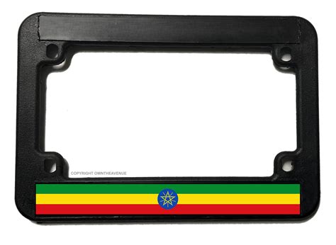Ethiopia Ethiopian World Country Flag V01 Motorcycle License Plate Fra