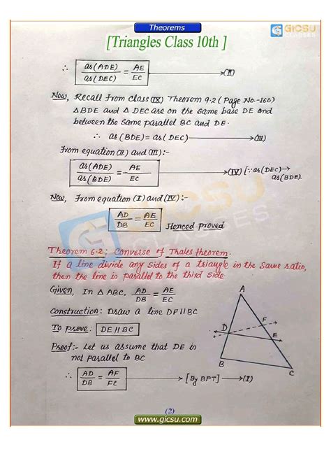 Solution Mathematics All Theorems Class 10 Studypool