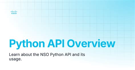 Python API Overview Cisco Crosswork NSO Documentation