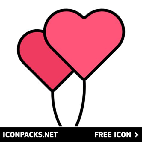 Free Two Pink Heart Balloons Icon Symbol Download In Svg And Png Formats