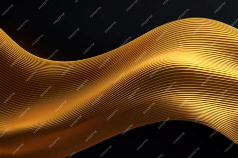 Premium Ai Image Golden Sinuous Curved Wavy Lines On Dark Background Pattern For Design Works