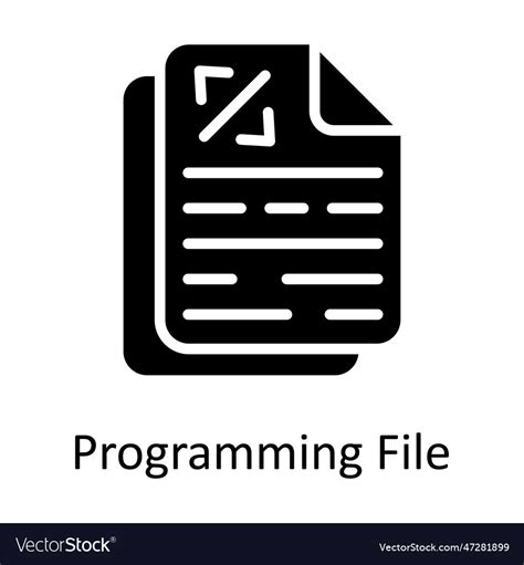 Programming File Solid Icon Design Royalty Free Vector Image