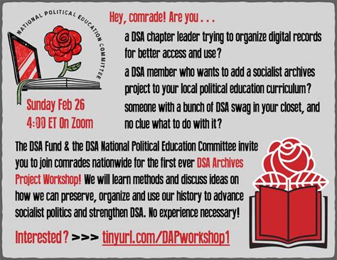 dsa archives project workshop dsa political education