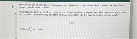 Solved This Exercise Can Be Solved Using Combinations Even Chegg