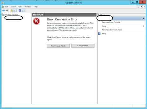 WSUS Lỗi Reset Server Node