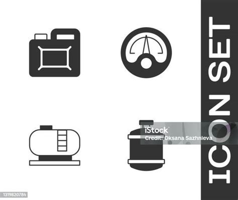 프로판 가스 탱크 모터 오일 오일 저장 및 모터 게이지 아이콘용 캐니스터를 설정합니다 벡터 0명에 대한 스톡 벡터 아트 및 기타 이미지 Istock