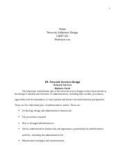 CMIT Project Two Network Address Design Docx Name Network Addresses Design CMIT