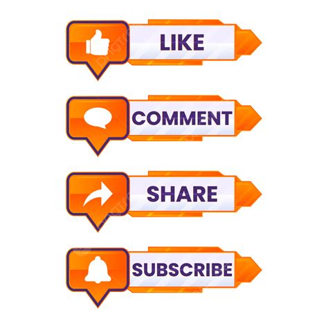 Like Comment Share And Subscribe Button Text Box Set Like Button