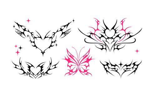 Neo Tribal Y2k Tattoo Heart And An Illustration By Simple Patterns