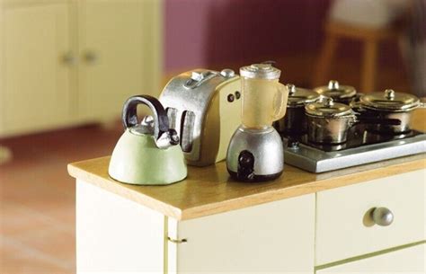 Dollhouse Miniature Kettle Toaster And Smoothie Maker Etsy