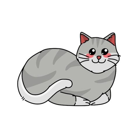 귀여운 고양이 벡터 일러스트 레이 션 프리미엄 벡터