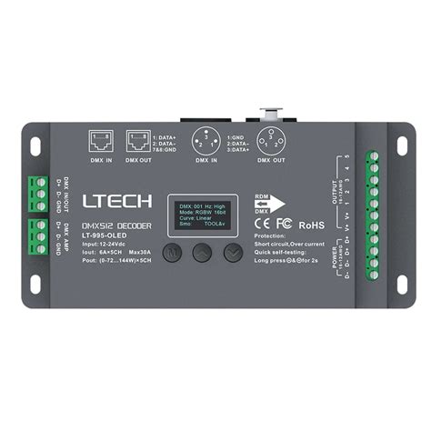 New Ltech Led DMX Decoder DC V V Input A CH Max A W Output RGB RGBW Led CV Decoder XLR