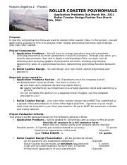 Roller Coaster Polynomials Doc Honors Algebra Project ROLLER