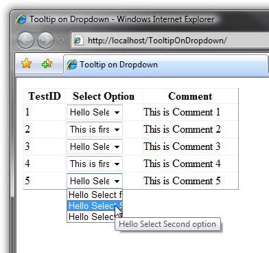 DropDownList With Tooltip Cloud Notes