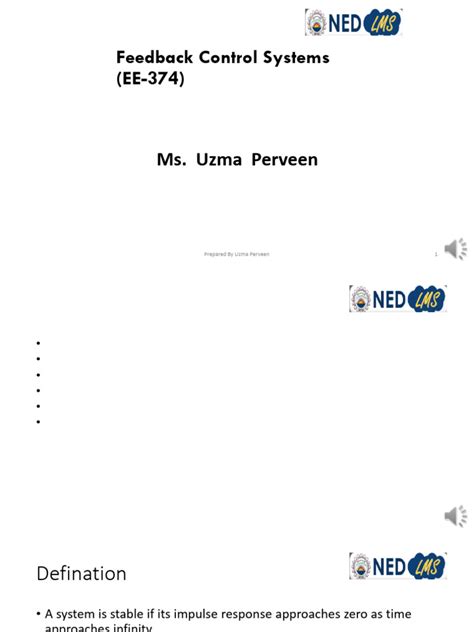 Feedback Control Systems Lecture 1 Pdf