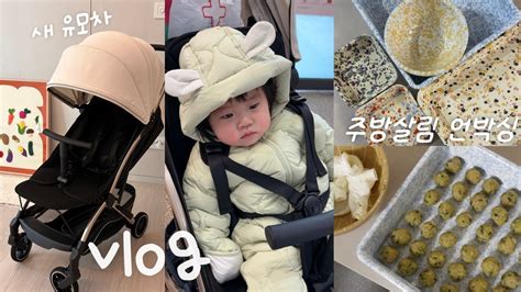 육아 브이로그 유모차 거부 완치 새 휴대용 유모차 와이업 지니에스2 • 그릇 살림 언박싱 📦 10개월 아기 놀아주기