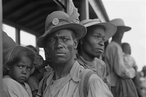 Black And White Vintage Scene With People Migrating To Rural Zones In