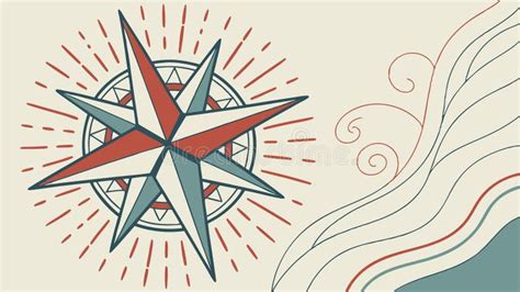 Stylized Compass Rose Illustration Navigation And Direction Symbol Vector Art Vector Design