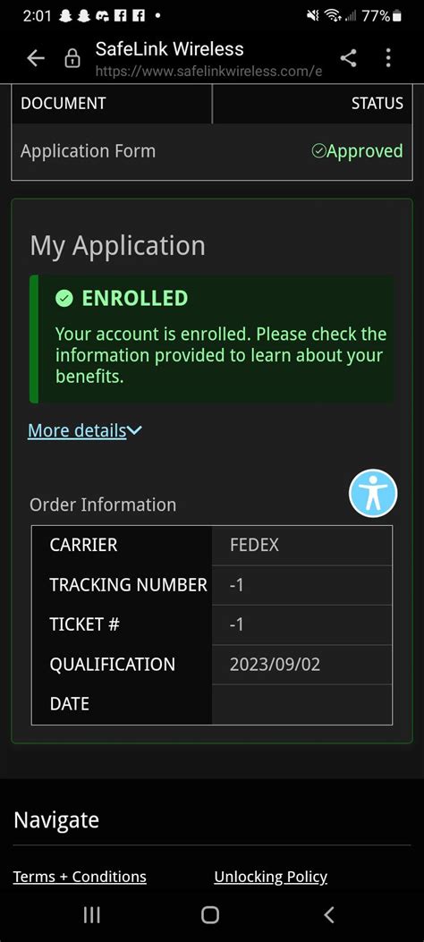 safelink 1 tracking number r nocontract