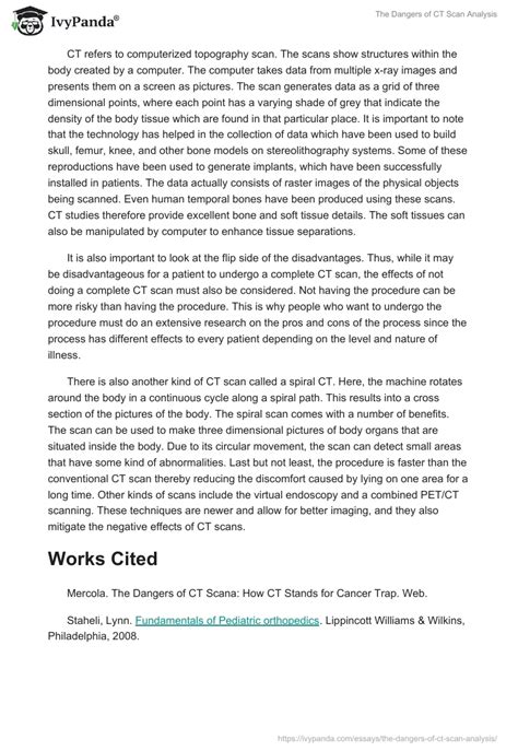 the dangers of ct scan analysis 824 words essay example