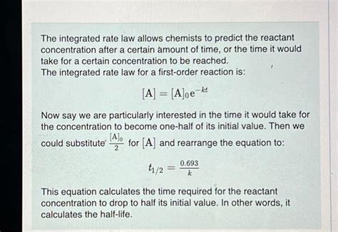 Solved What Is The Rate Constant Of A First Order Reaction